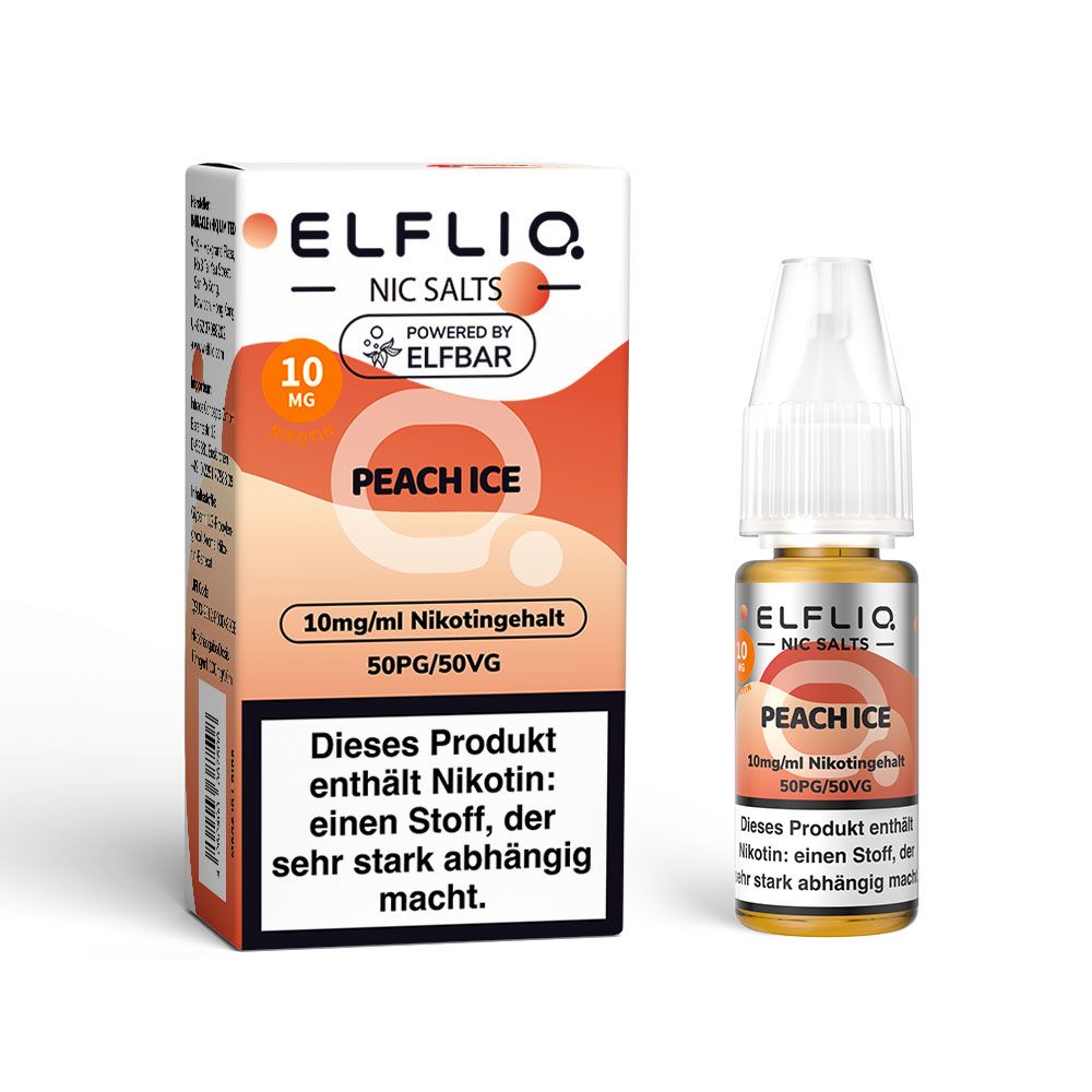 ELFLIQ Peach Ice 10mg | NicSalt Liquid 10ml
